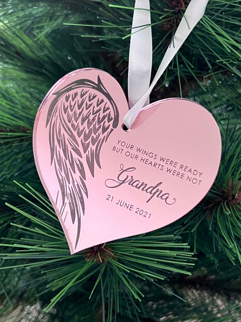 Personalised Engraved Angel Heart Christmas Decorations: Cherished ...