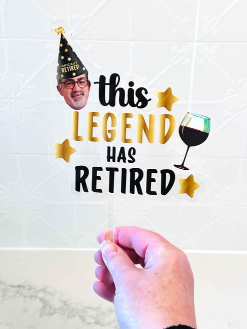 Personalised Retirement Cake Topper - Celebrate with a Custom Photo