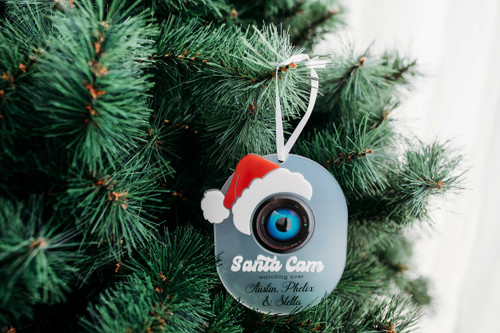 Personalised Santa & Elf Spy Cam Decoration - Custom Christmas Ornament