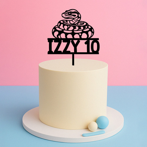 Python Snake Cake Topper – Personalised Reptile Birthday Decoration