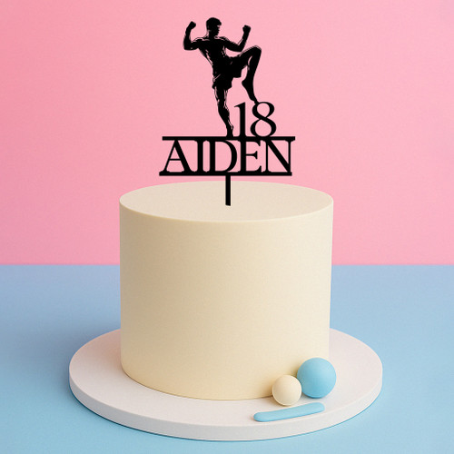 Muay Thai Kickboxing Cake Topper – Personalised Fighter Design with ...