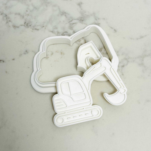 Construction Digger Cookie Stamp and Cutter Set | Builder Theme Debosser