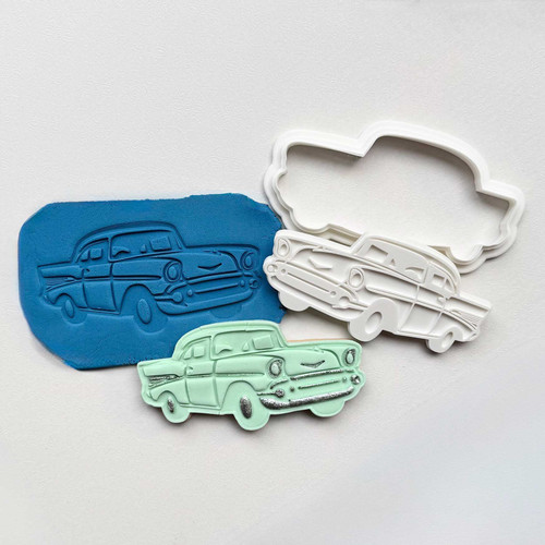 Chevy 57 Classic Car Cookie Stamp | Hotrod Cutter for Retro Parties