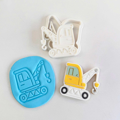 Excavator Cookie Stamp – Construction Fondant Debosser for Kids Parties